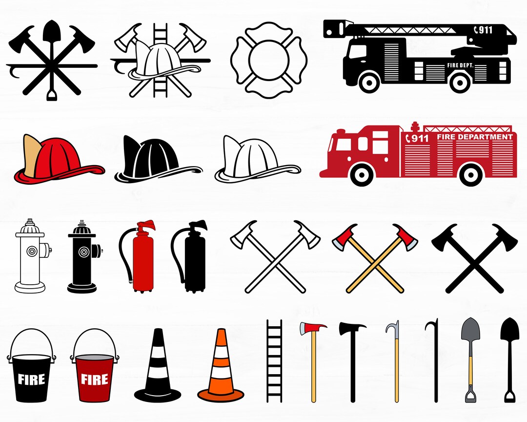 Fire Dept Svg Bundle Maltese Cross Svg Firefighter Tools Svg Fire ...