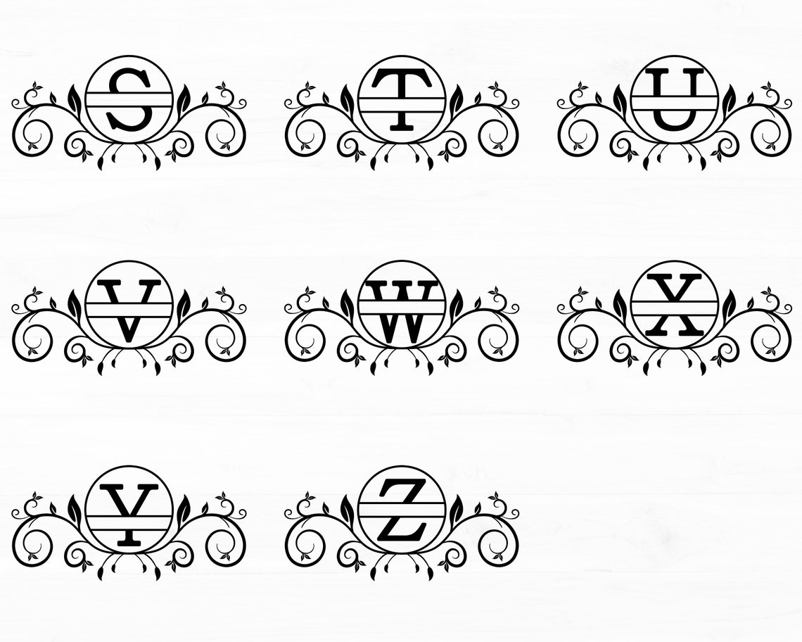 Monogram Svg Bundle Split Letter Monogram Svg Fancy Monogram Svg Split ...