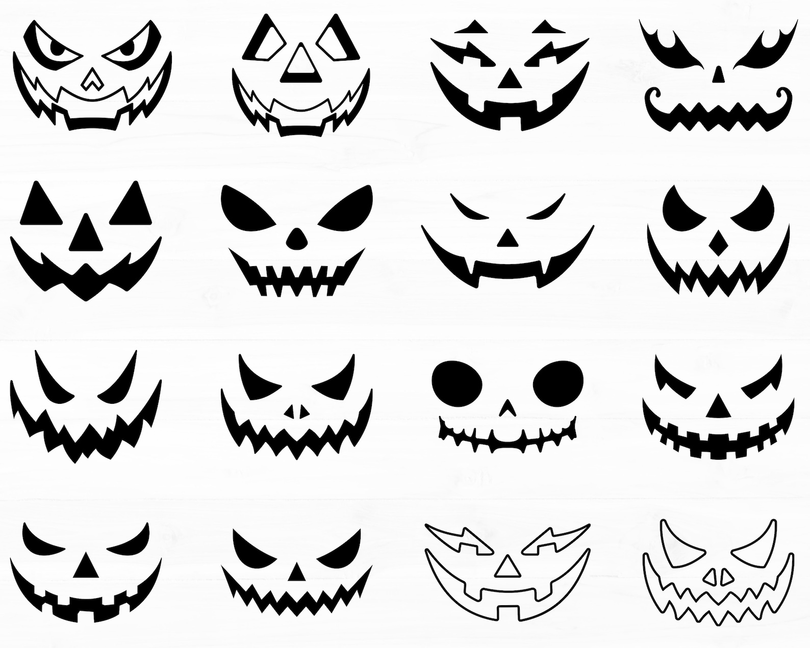 Pumpkin Face Svg Bundle Halloween Jack O Lantern Faces Svg Pumpkin Face ...