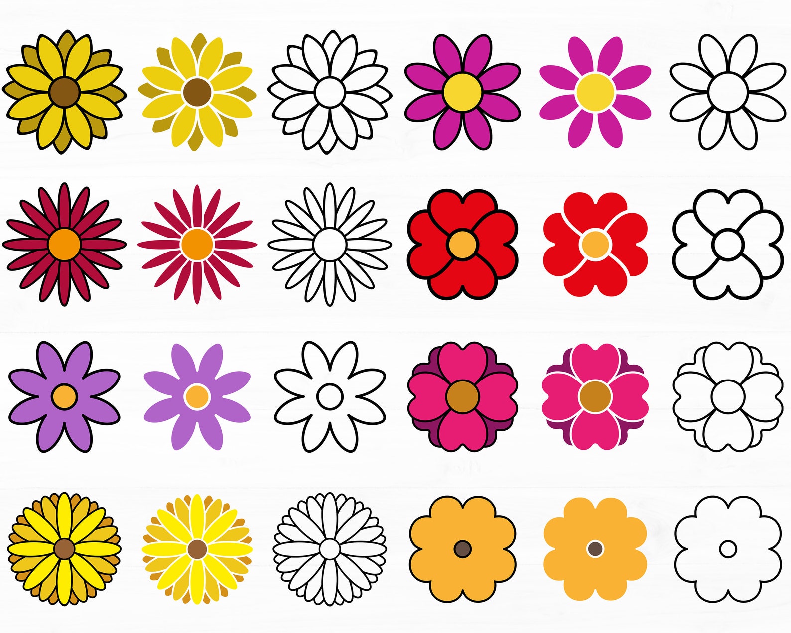 Flowers Svg Bundle Flower Svg Files for Cricut Flower Cut Files Flower ...