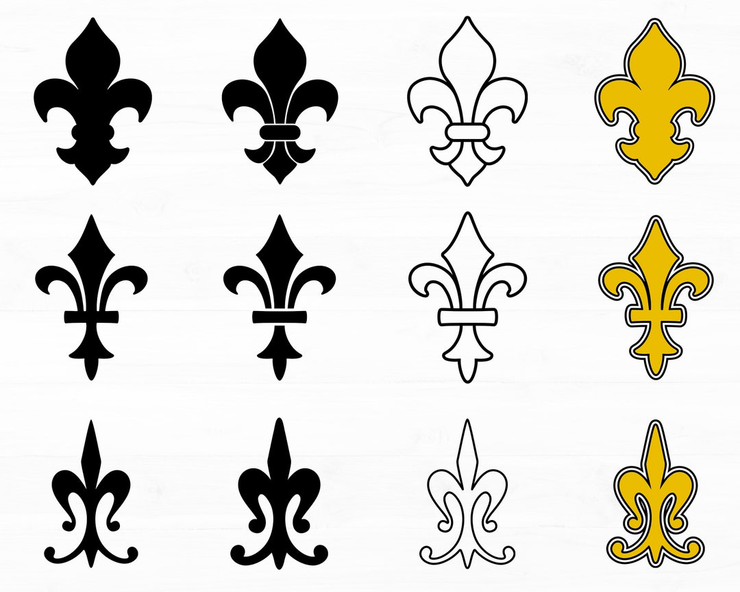 Fleur De Lis Svg Bundle Saints Fleur Symbol Svg Fleur De Lis Clipart ...