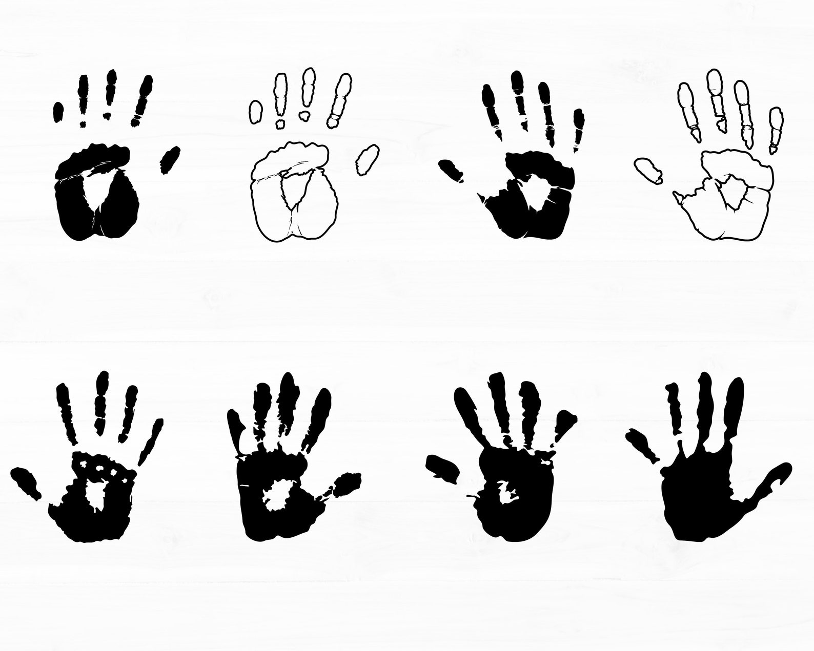 Hand Prints Svg Bundle Handprint Svg Hand Print Silhouette Hand Print ...