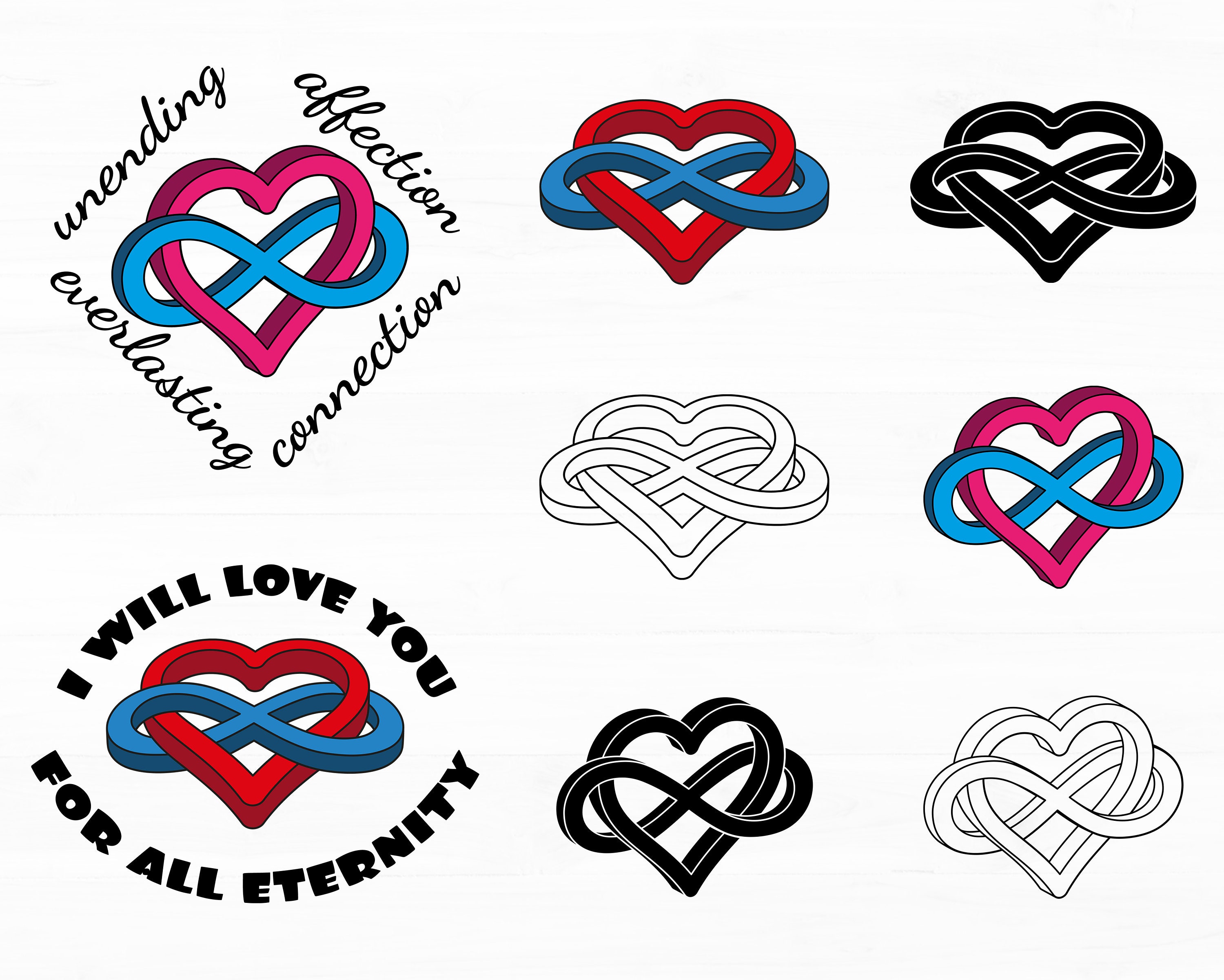Infinity Heart Svg Bundle Infinity Love Symbol Infinite Heart Svg ...