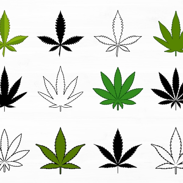Weed Leaf Svg - Etsy Australia