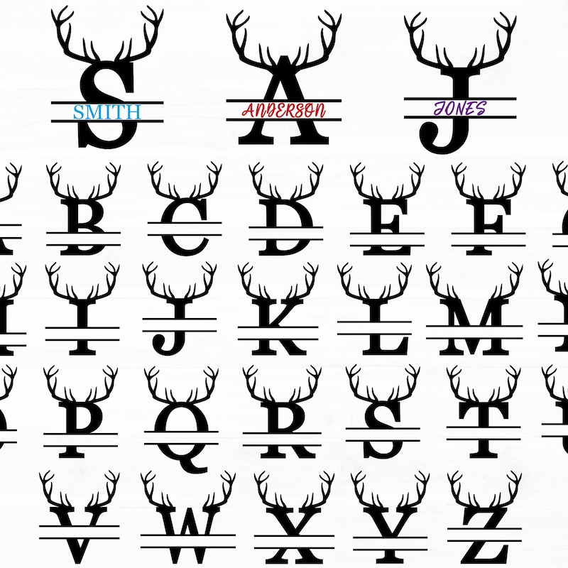 Antler Monogram - Etsy