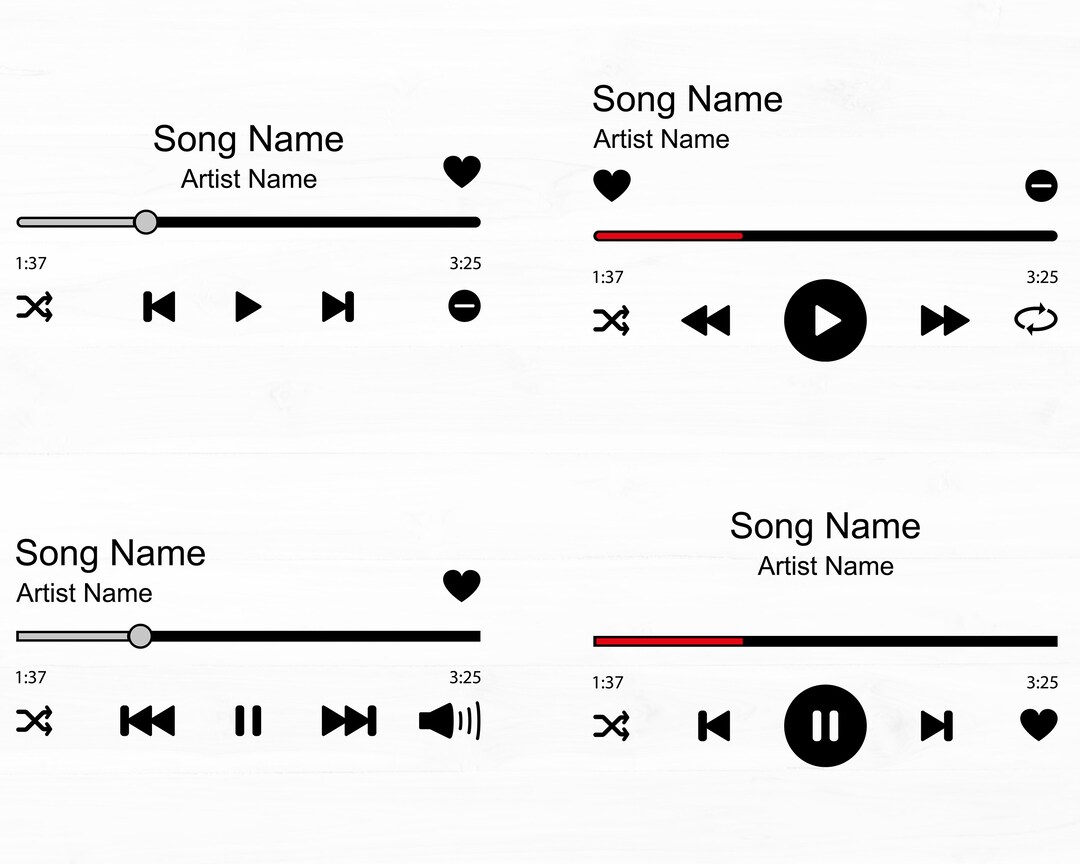 Music Player Svg Music Player Icon Music Player With Audio Control Buttons Music Player Template ...