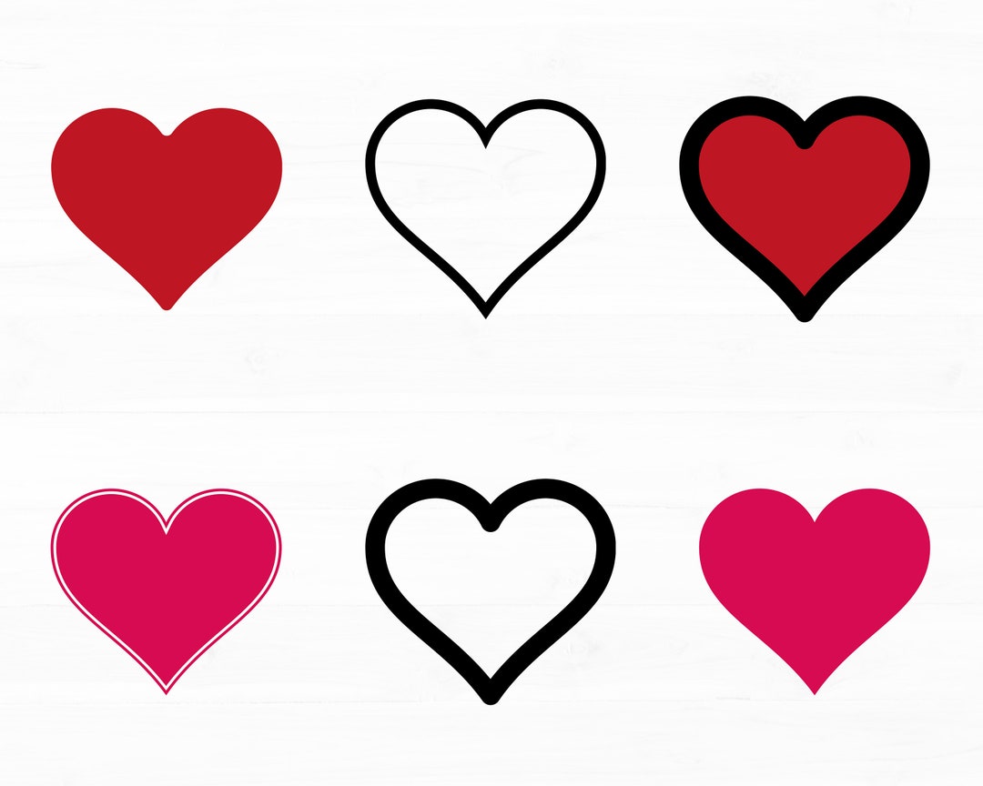 Heart Svg Heart Png Heart Svg Bundle Heart Clipart Heart Outline Svg ...