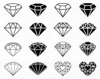Diamond SVG Diamond Outline Cut Files - Etsy