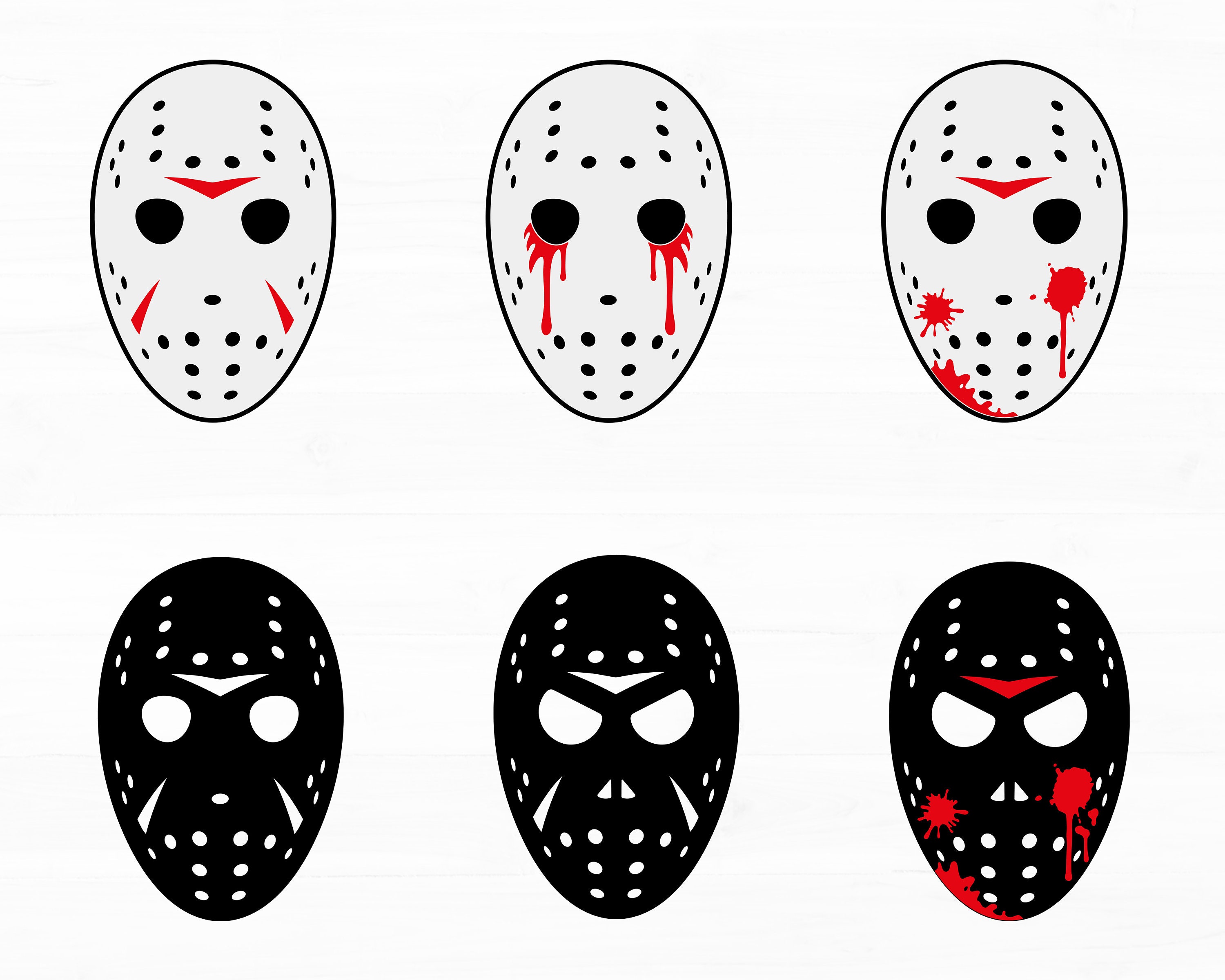 Jason Voorhees Mask Svg Friday the 13th Digital Cut File Hockey Mask Clipart Halloween Svg Jason ...