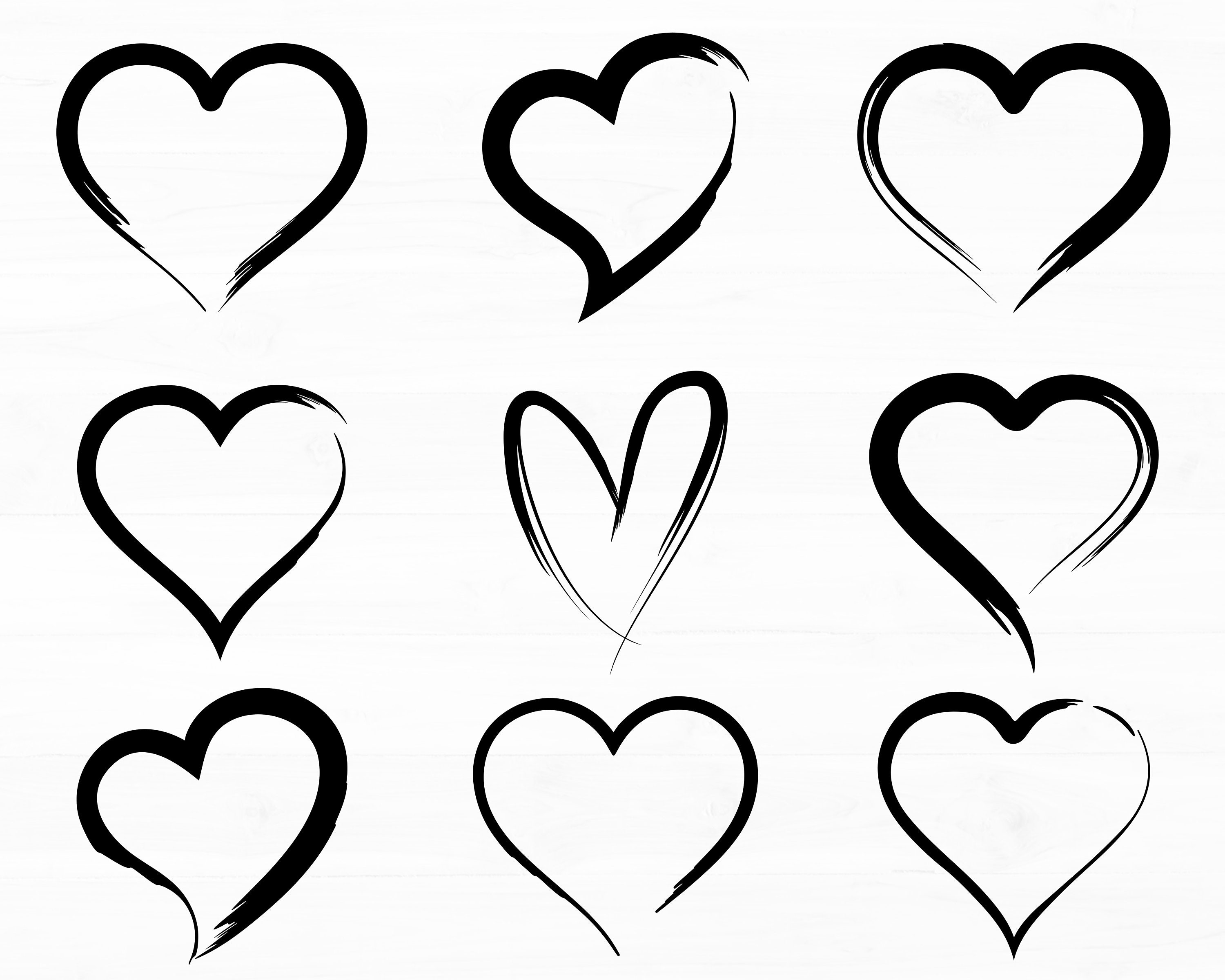 Heart Svg Bundle Brushstroke Hearts Valentine Svg Hearts Png Heart Svg ...