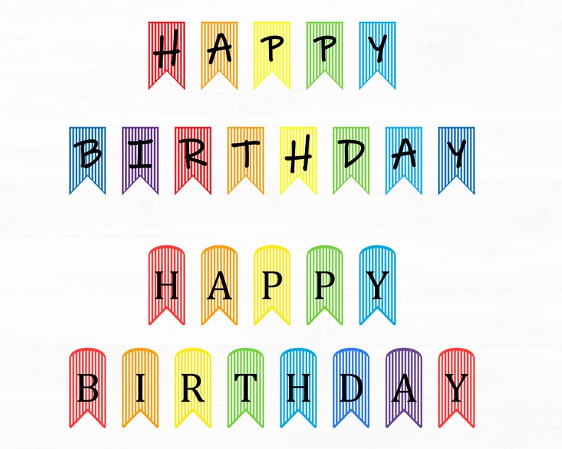 Birthday Banner Svg Bunting Birthday Svg Happy Birthday Banner Svg ...