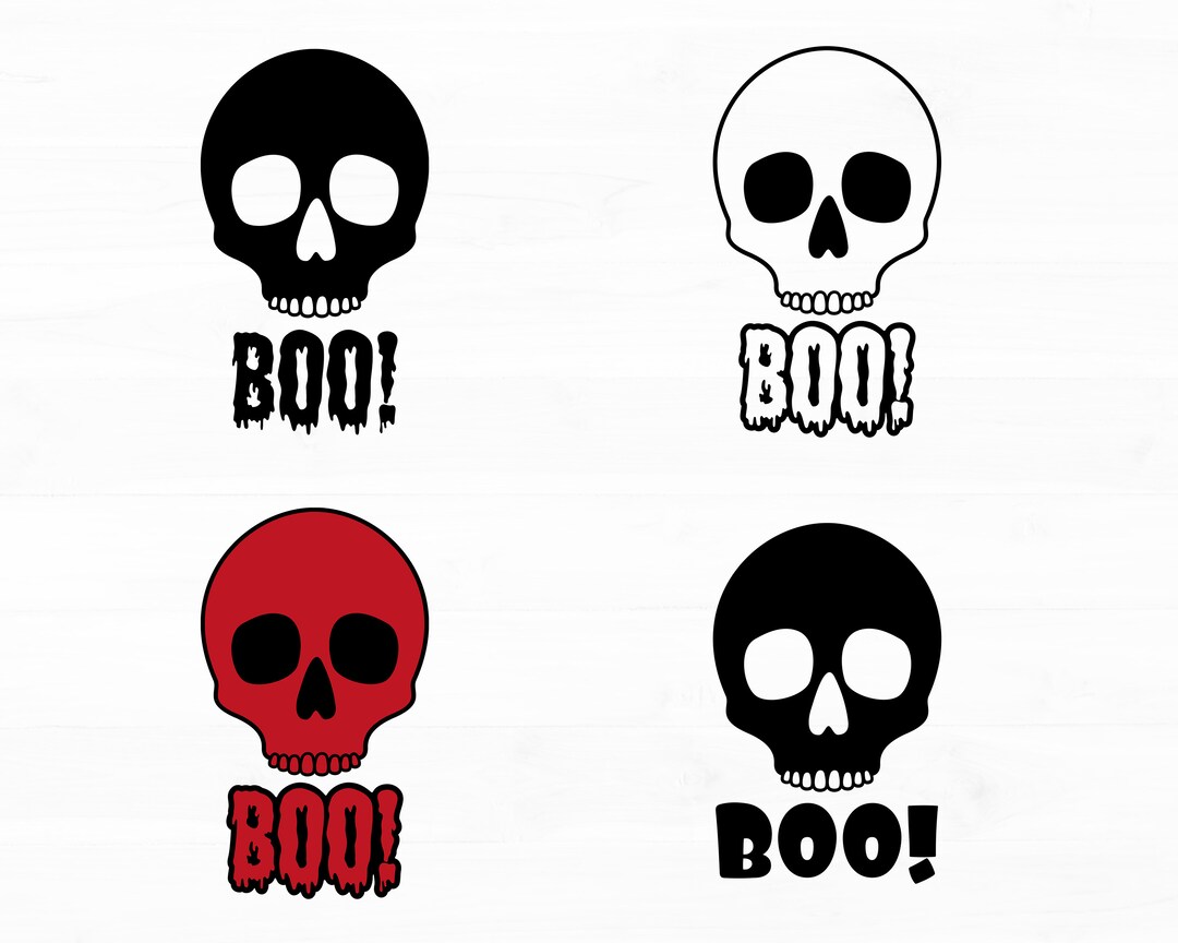 Boo Svg Halloween Boo With Skull Spooky Halloween Design Boo Drip ...