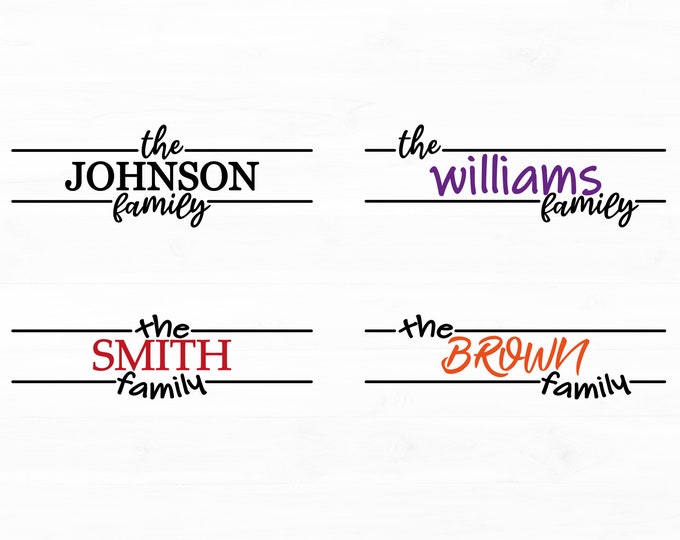 Last Name Svg Cut File. Family Name With Wreath Design. Monogram ...