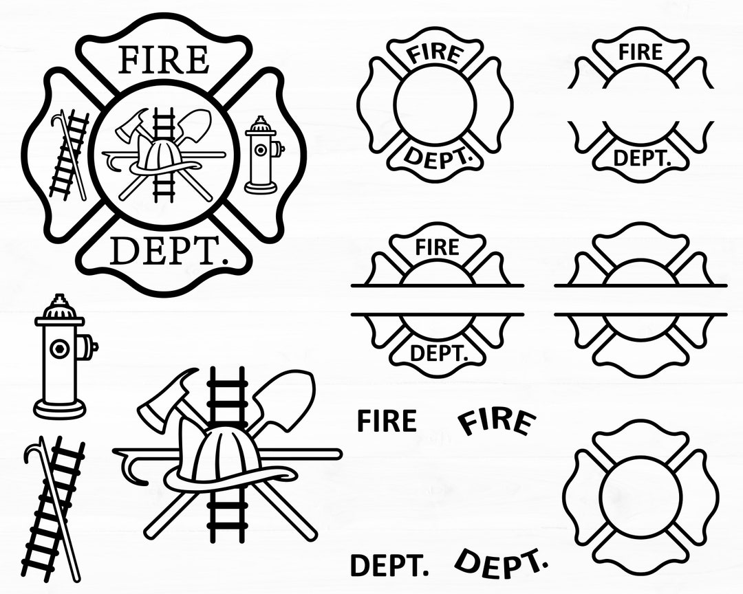 Fire Dept Svg Fire Rescue Department Emblem Bundle Maltese Cross Svg ...