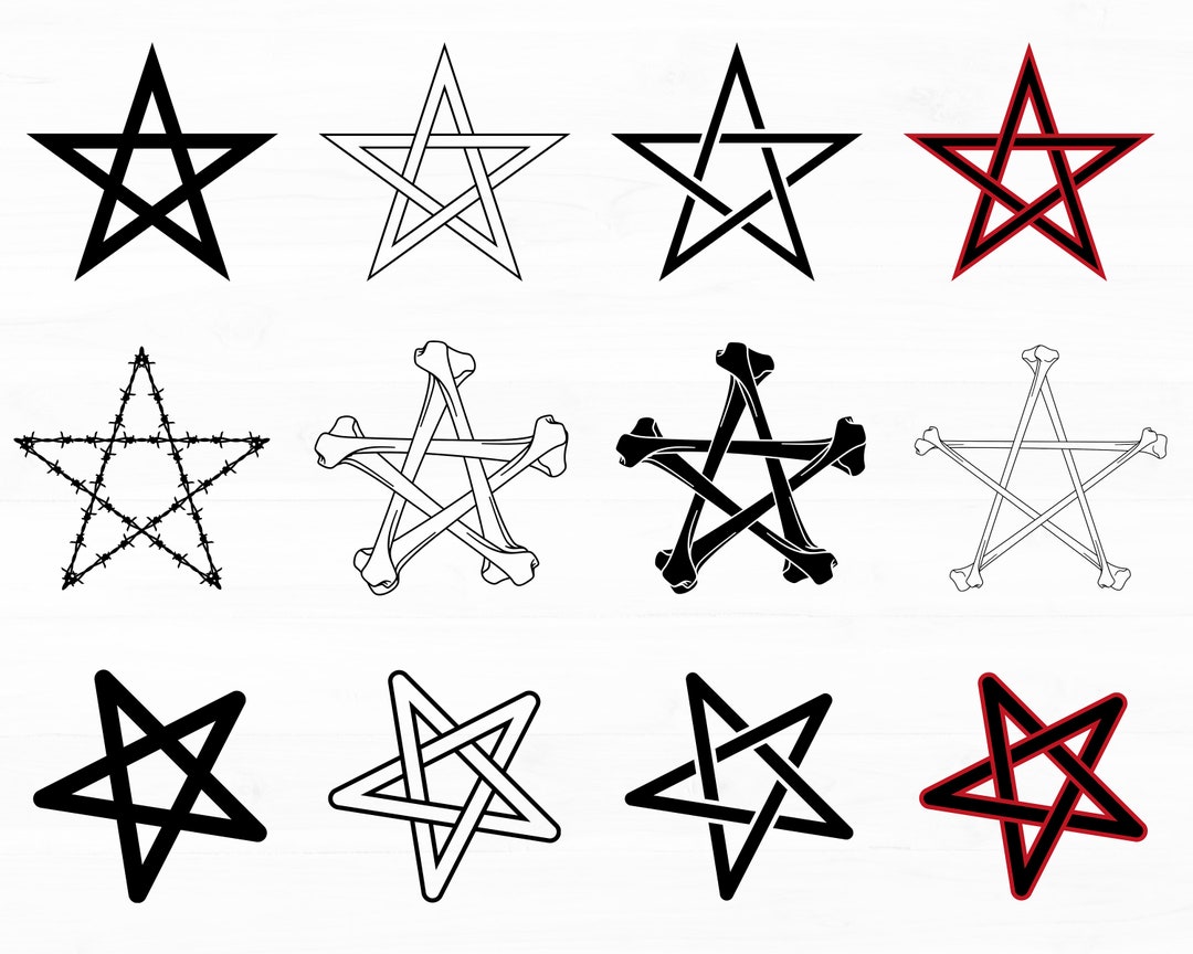 Pentagram Svg Shape Clipart Pentacle Svg Pentagram Cut Files Star ...