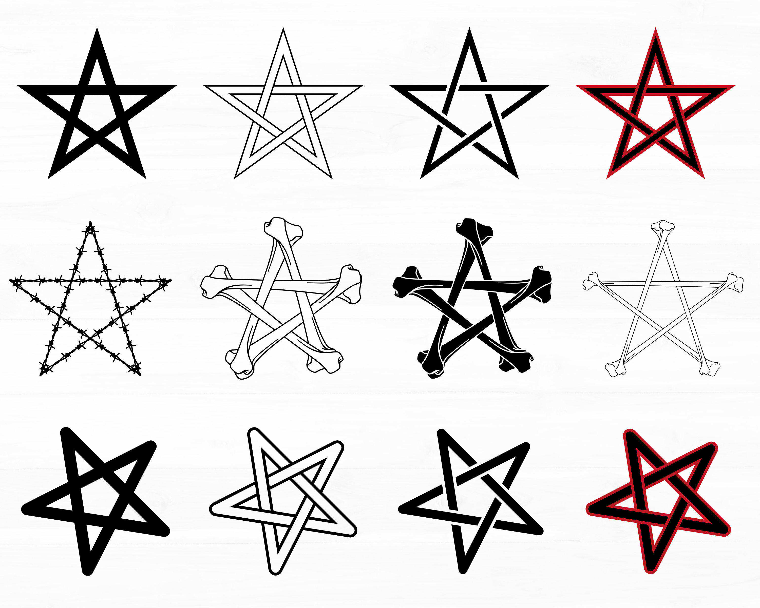 Pentagram Svg Shape Clipart Pentacle Svg Pentagram Cut Files Star ...