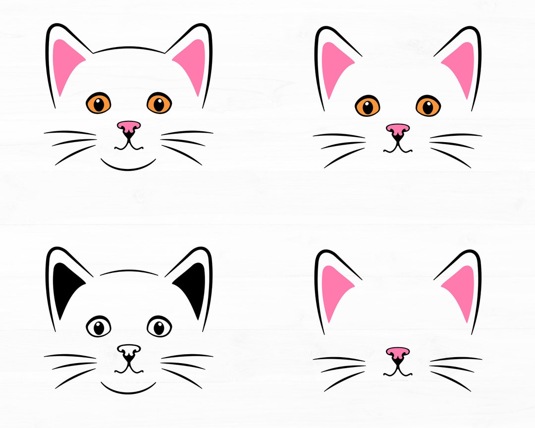 Cat Face Svg Cute Cat Face Svg Bundle Kitten Svg Cute Kitty Svg Cat ...