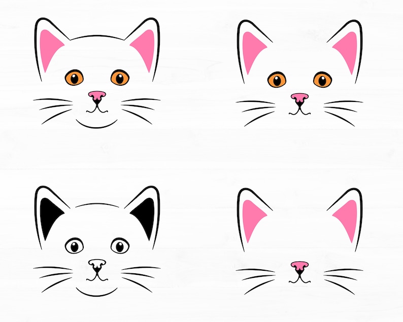 Cat Face Svg Cute Cat Face Svg Bundle Kitten Svg Cute Kitty Svg Cat ...