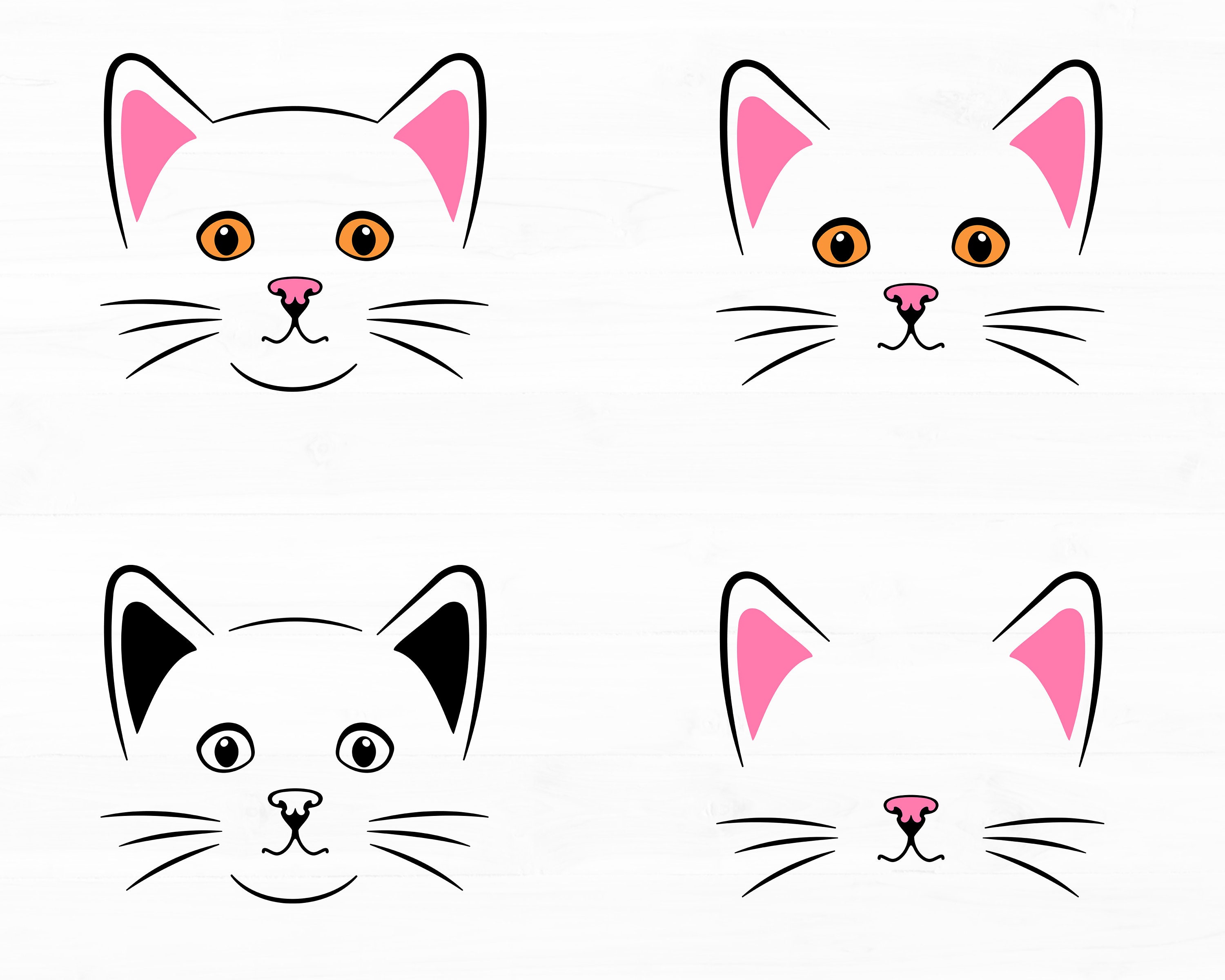 Cat Face Svg Cute Cat Face Svg Bundle Kitten Svg Cute Kitty Svg Cat ...