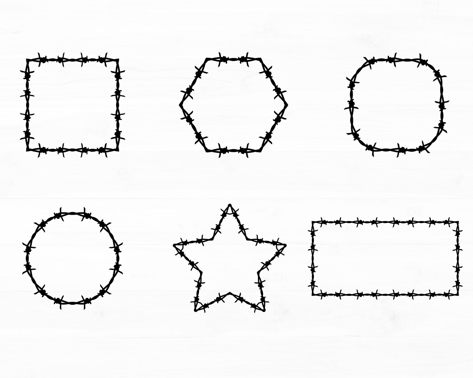 Barbed Wire Svg Barbed Wire Frame Svg Bundle Barbed Wire Clipart Fence ...