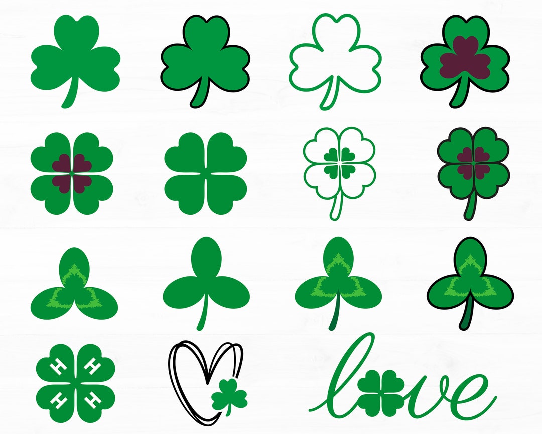 Shamrock Svg Bundle Clover Svg Saint Patricks Day Svg Four Leaf Clover ...