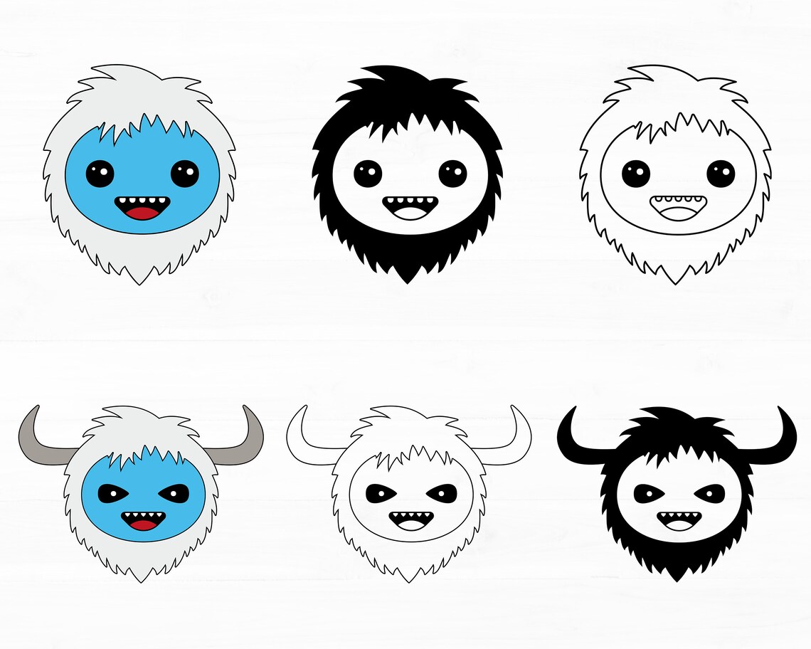 Cute Yeti Svg Abominable Snowman Svg Halloween Monsters Svg Big Foot ...
