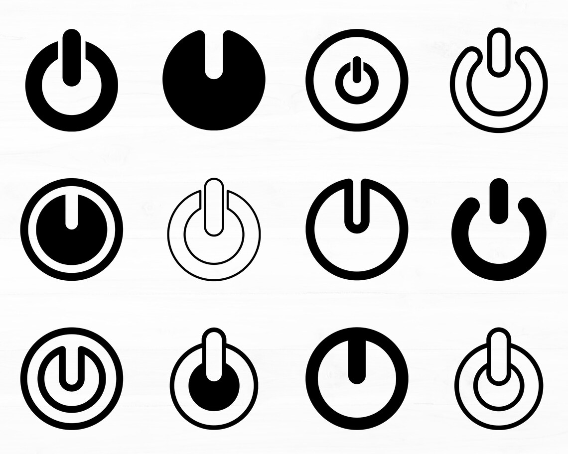 Power Button Svg Bundle Power Symbol Svg Power Button Clipart Power ...