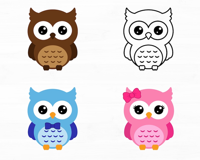 Hibou Svg Bundle hibou garçon fille Svg Animal Svg mignon hibou Svg ...