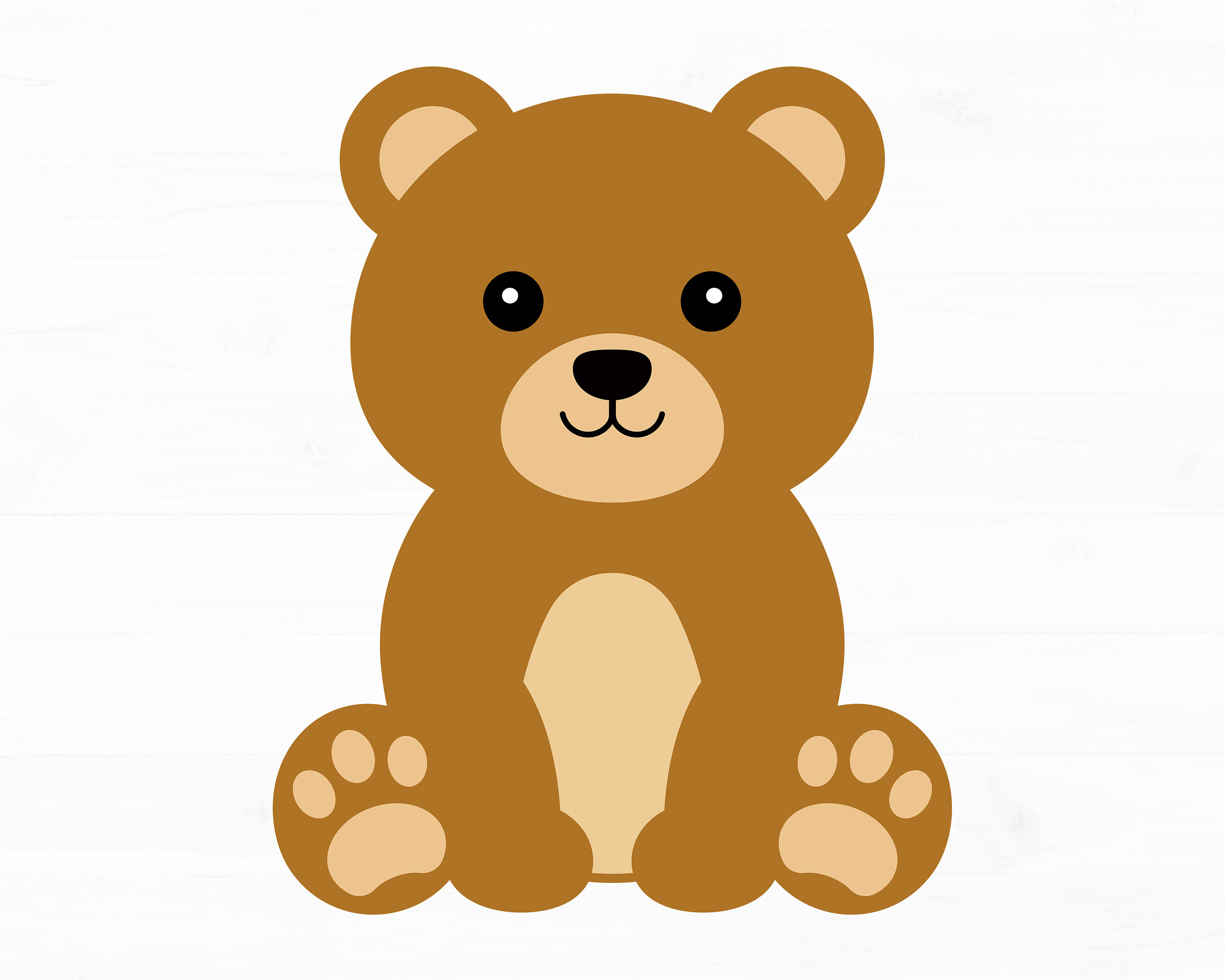 Cute Teddy Bear SVG, PNG Clipart - Baby Animal, Woodland Theme (digital ...