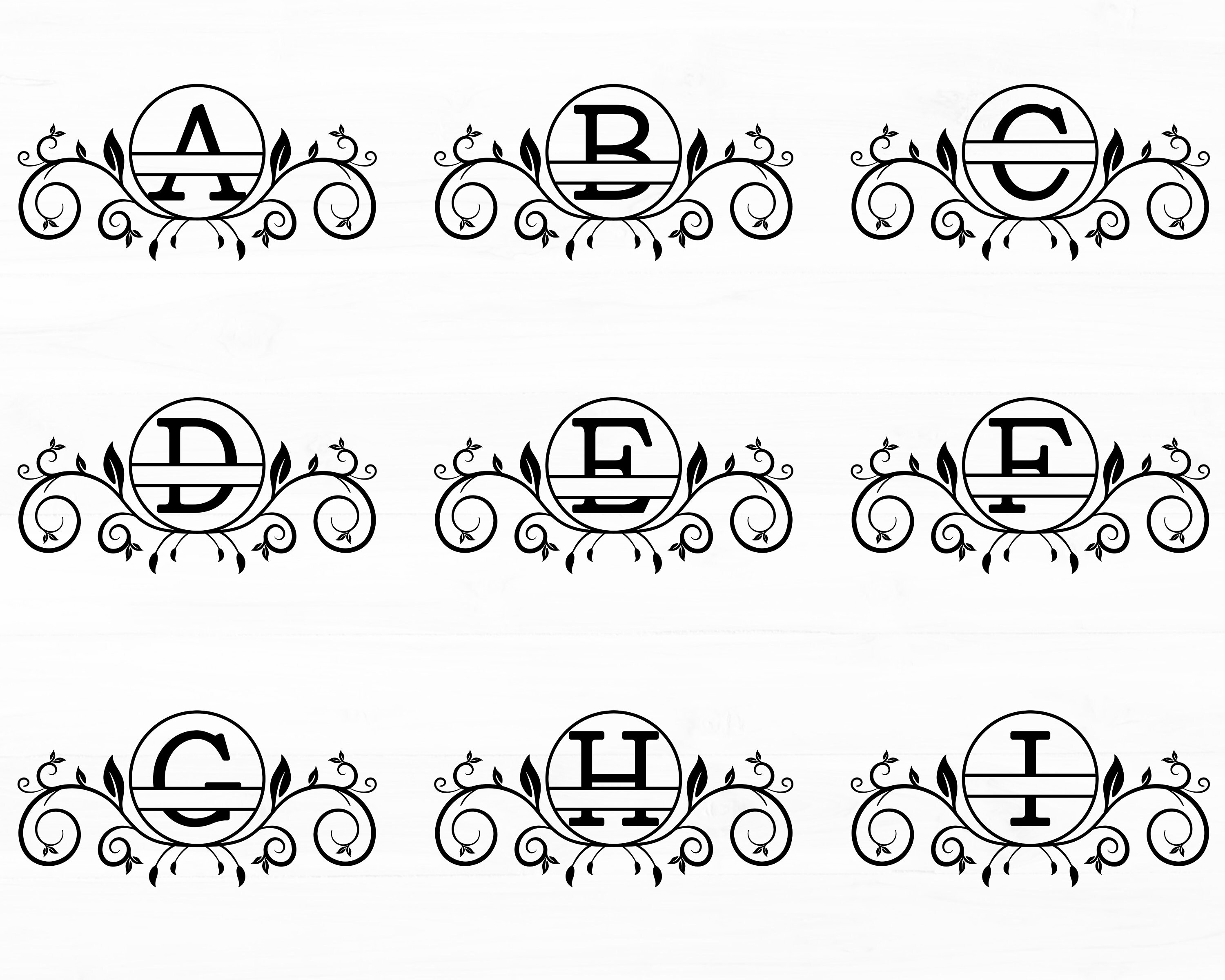 Monogram Svg Bundle Split Letter Monogram Svg Fancy Monogram Svg Split ...