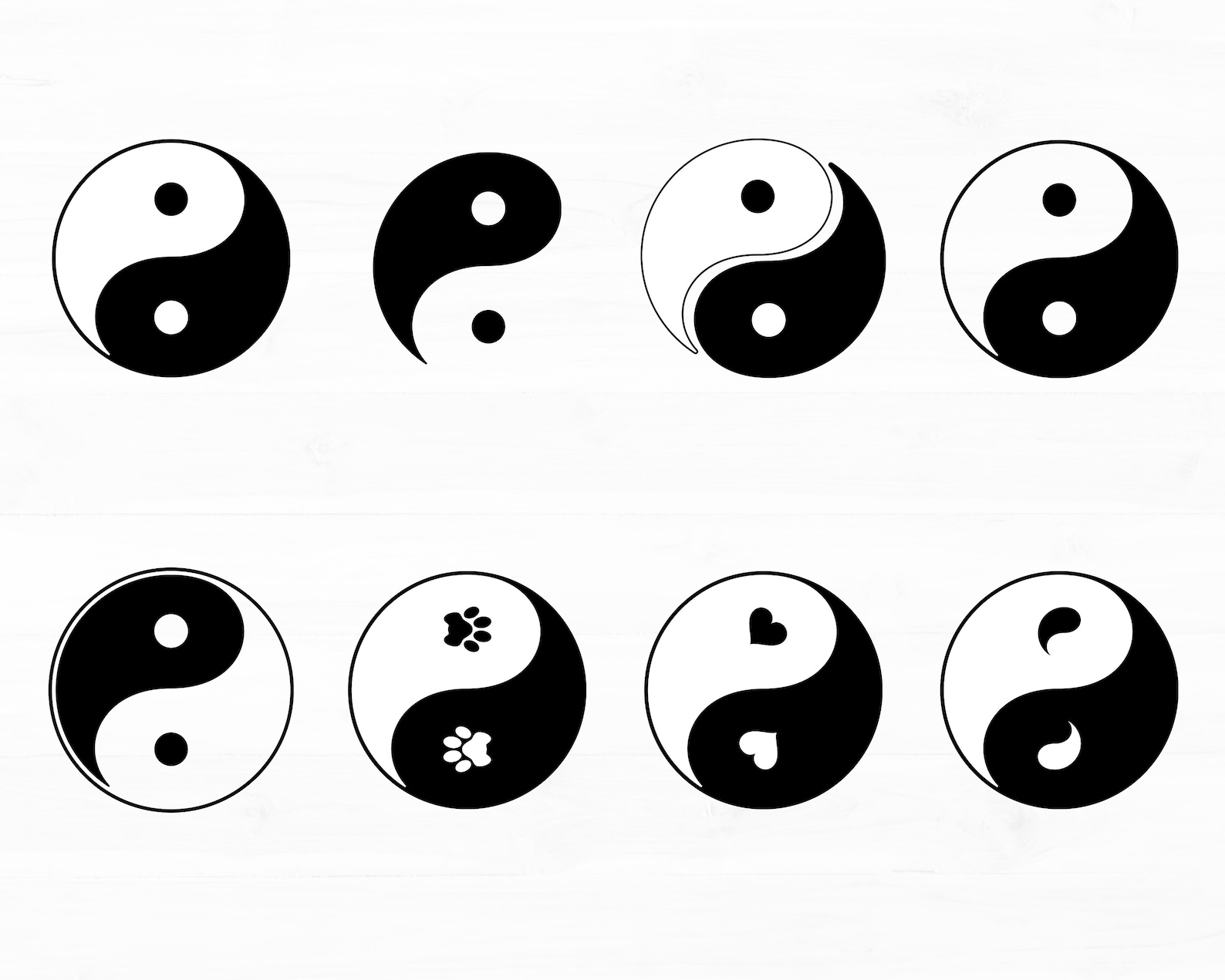 Yin and Yang Svg Bundle Yin Yang Svg File for Cricut Taoist Design Svg ...