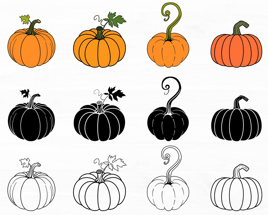 Pumpkin Svg Bundle Halloween Pumpkin Svg Pumpkin Clipart Pumpkin Cut ...