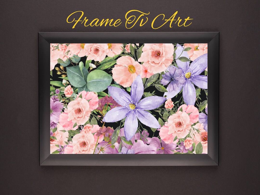 Instant Download Floral Frame TV Wallpaper Digital Art for Samsung ...
