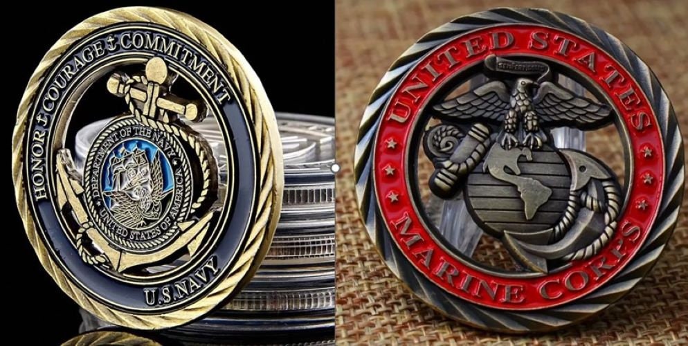 USMC and USN Challenge Coins - Etsy