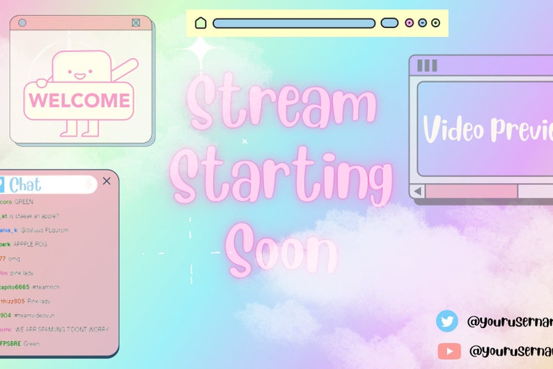 Cute Stream Starting Soon Overlay - Etsy