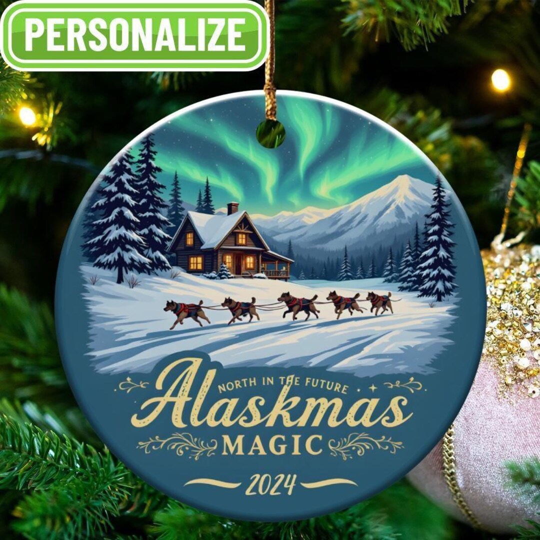 Alaska Magic Ornament, Alaskamas Personalized Christmas Decoration ...