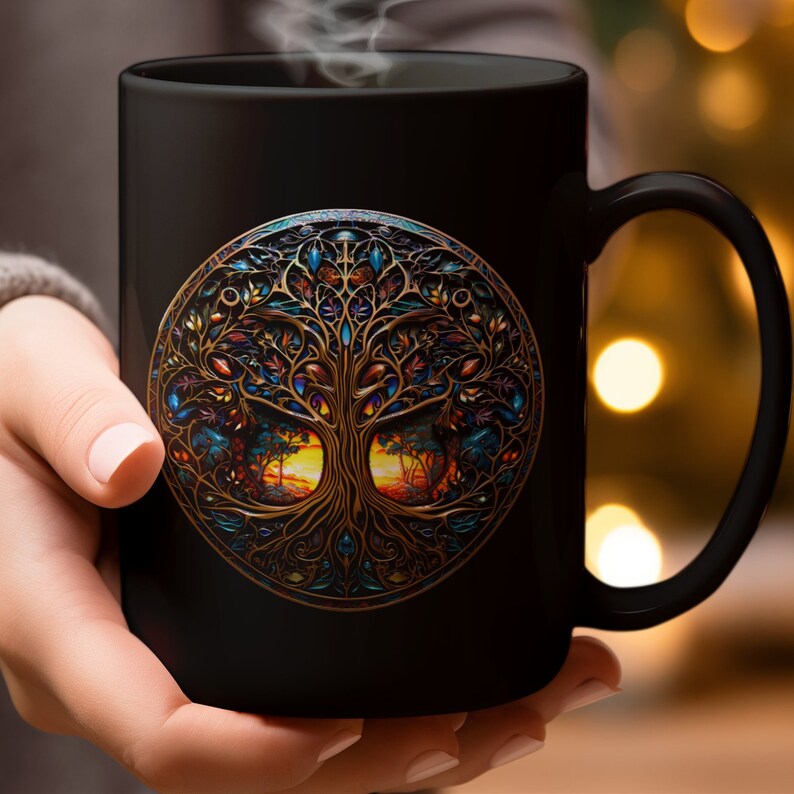 Personalized Celestial Bejeweled Tree of Life Mug Boho Decor Bohemian ...