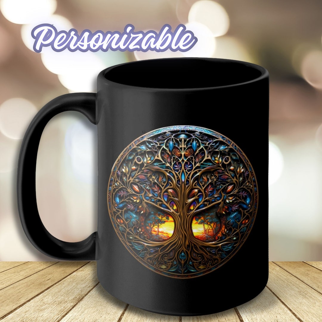 Personalized Celestial Bejeweled Tree of Life Mug Boho Decor Bohemian ...