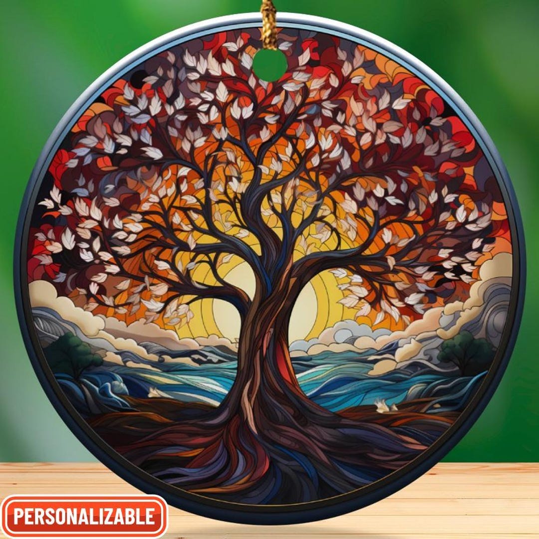 Personalizable Tree of Life Hanging Ornament, Nature Inspired Decor ...