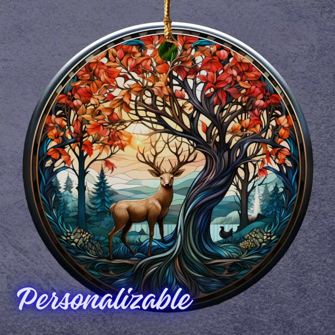 Tree of Eternity Tree of Life Ornament Deer Hunter Gift Nature Scene ...