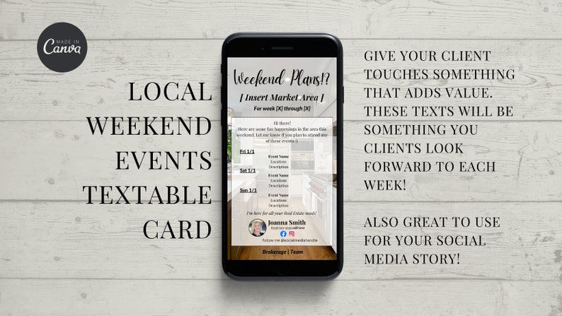 Realtor Textable Client Cards | Digital Real Estate Marketing | Canva ...