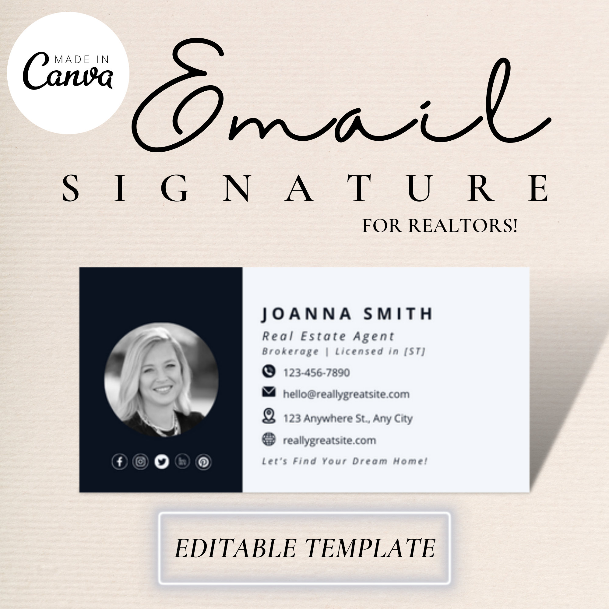 Classic Email Signature Template for Realtors Modern Real Estate Email ...