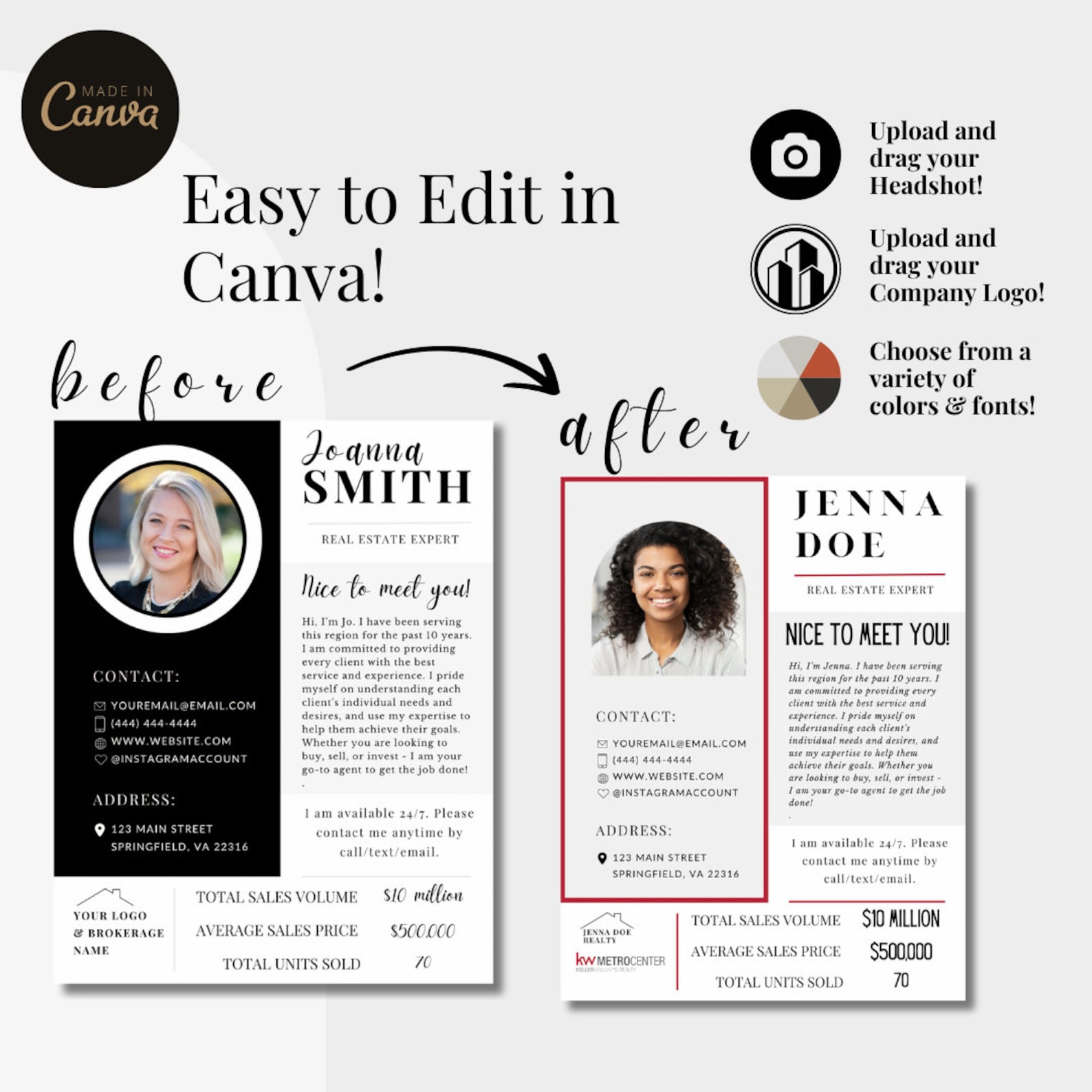 Realtor Textable Client Cards | Digital Real Estate Marketing | Canva ...