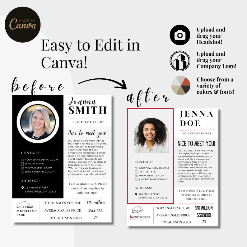 Realtor Textable Client Cards | Digital Real Estate Marketing | Canva ...