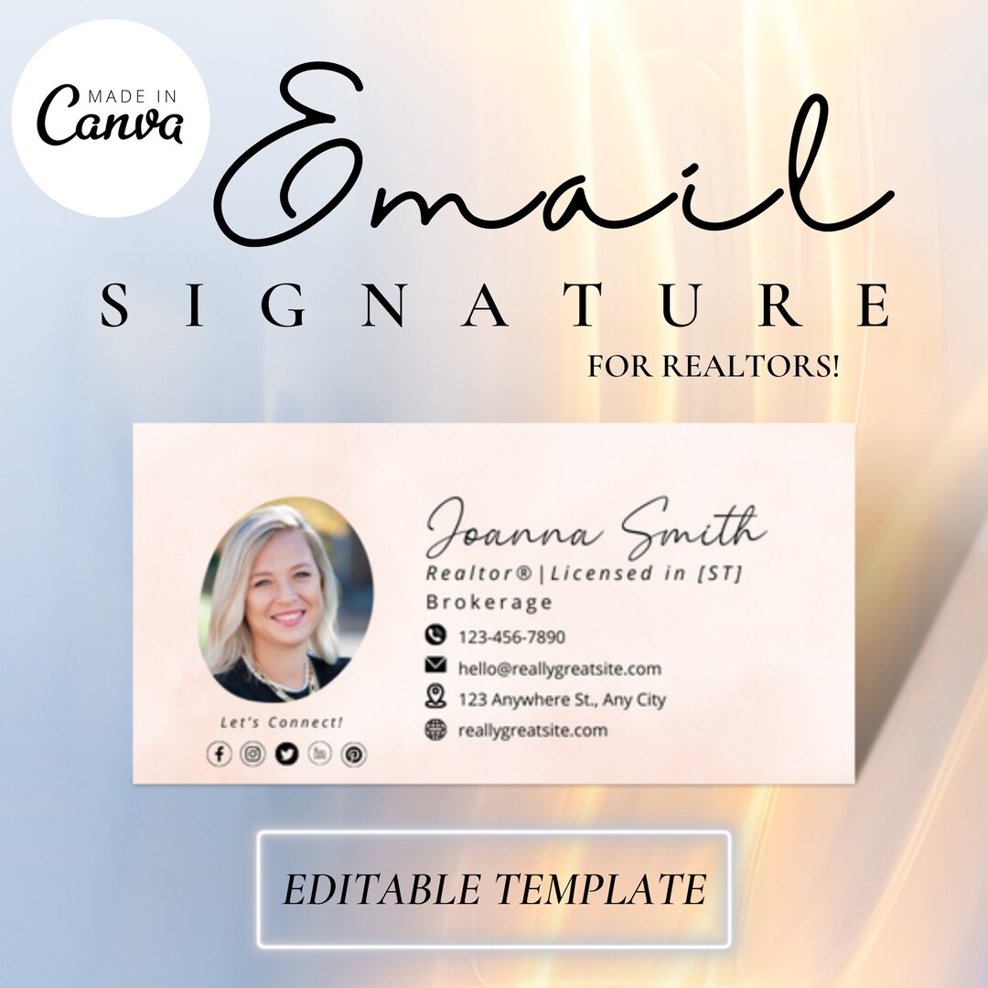 Classy Email Signature Template for Realtors Modern Real Estate Easy ...