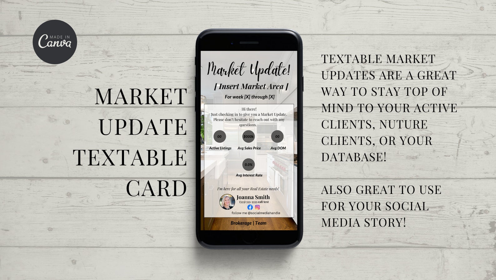 Realtor Textable Client Cards Digital Real Estate Marketing Canva ...