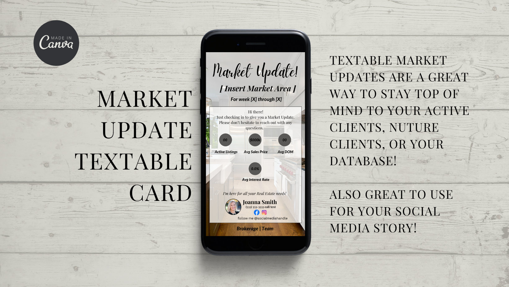 Realtor Textable Client Cards | Digital Real Estate Marketing | Canva ...