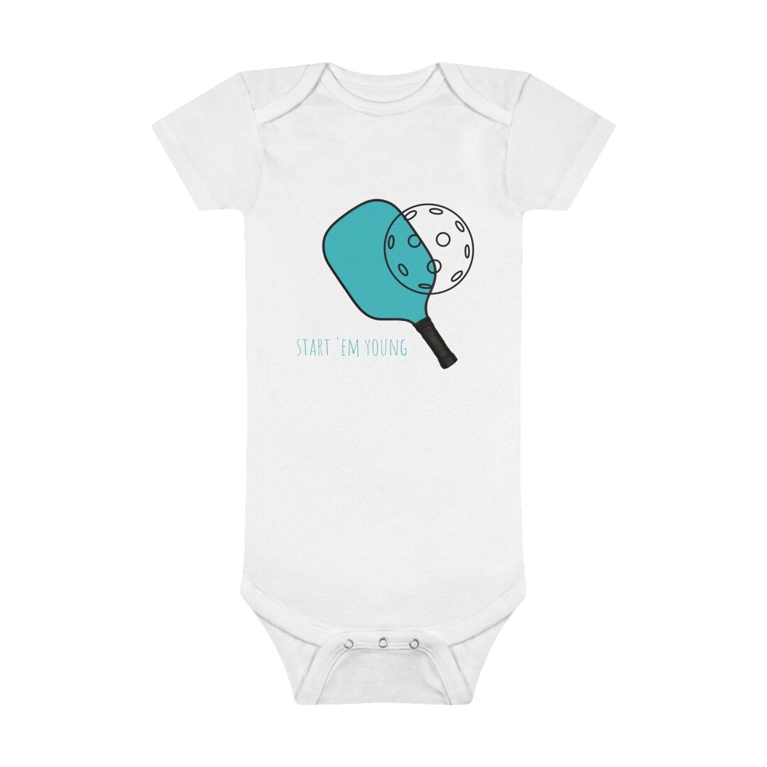 Pickleball Boy Girl Start Em Young Onesie® Organic Baby Bodysuit - Etsy