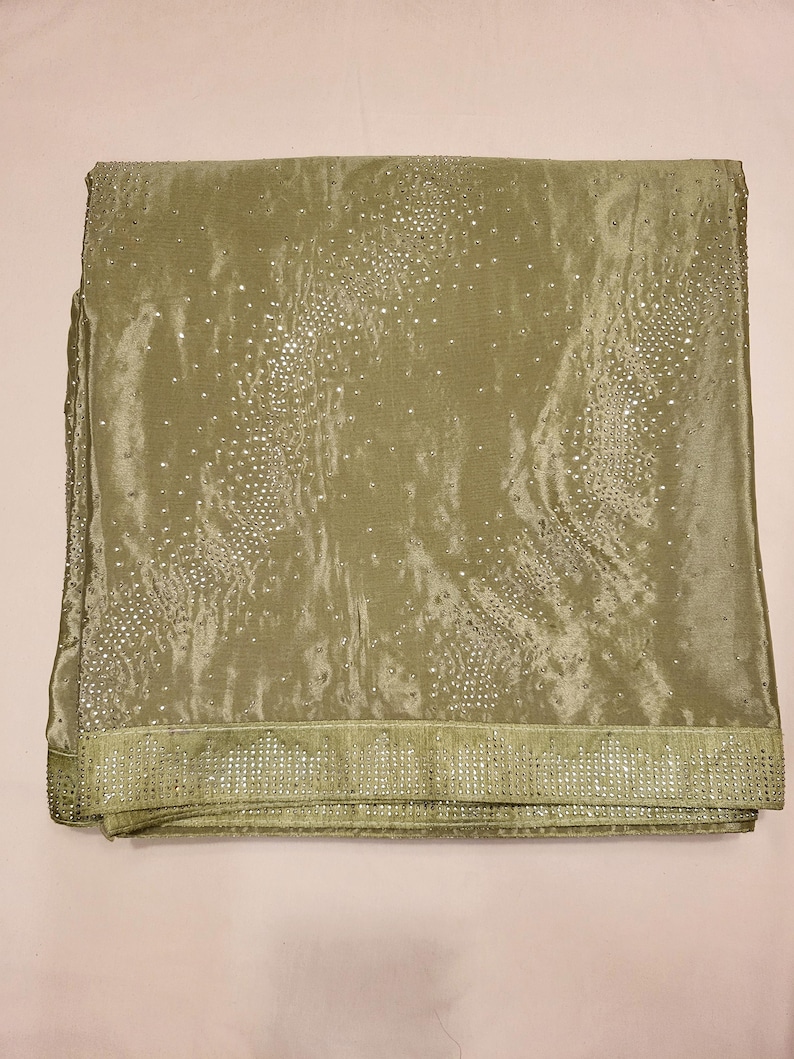 Sage Green Chiffon Saree - Etsy