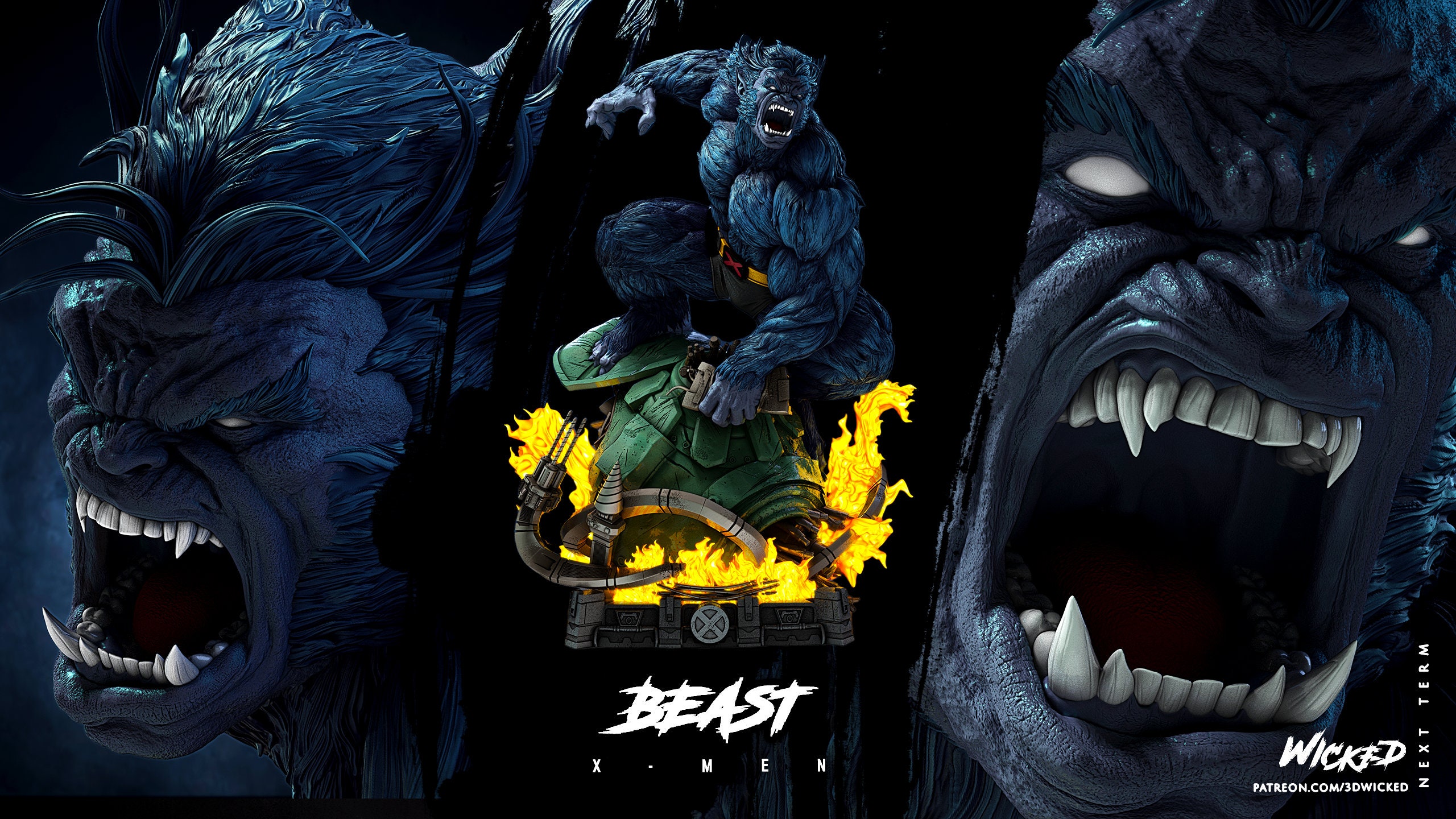 Beast, STL File, 3d Print, Resin Printed, X-men, 3d Printing Service ...